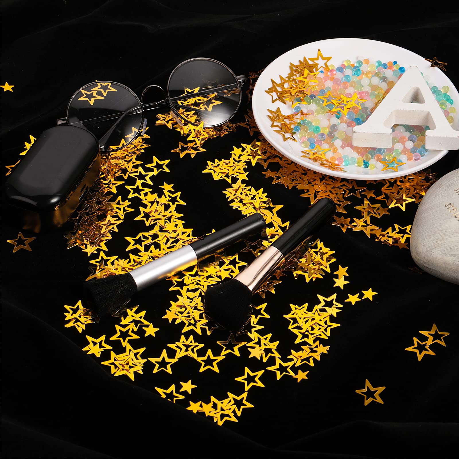 Teaaha Gold Star Confetti - Metallic Foil Star Sequins for Party Decoration - Birthday, Baby Shower, Wedding (45g 1.6oz)