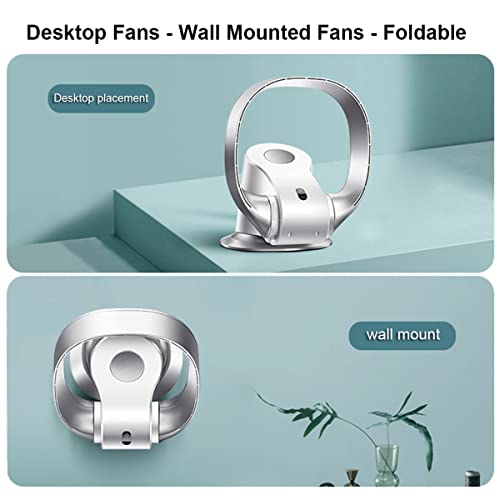 14″Bladeless Wall Fan, 26W Desktop Cooling Fan With Remote/Timer, For Home Living Room Office