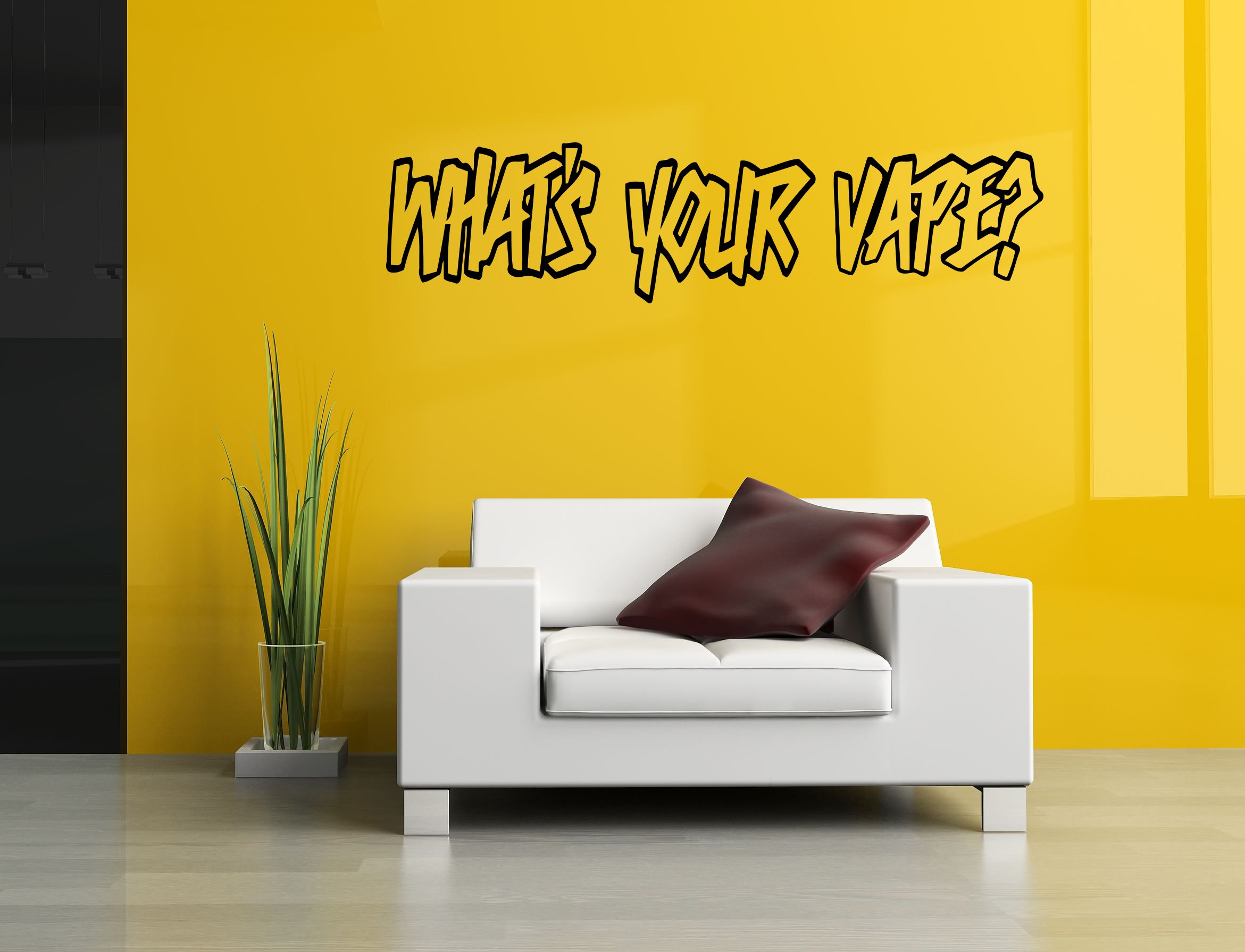 Wall Vinyl Sticker Decal Stop Smoking Start Vaping Quote Phrase Vaporizer What's Your Vape Pen Store Shop Smoke E Cigarettes Liquid Coil Indoor Outdoor Sign Logo SA769