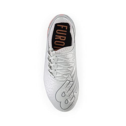 New Balance Boy's Furon V6+ Dispatch Junior FG Soccer Shoe, Silver/Brighton Grey/Copper, 3 Wide Little Kid