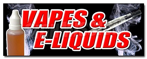 12" Vapes & E-Liquids Decal Sticker Bongs Rolling Papers E Cigs Weed Smoke