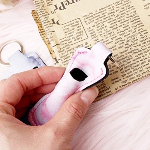 Pengxiaomei 3 Pcs Marble Chapsticks Holder for Lipstick, Lip Balm Gloss Holder, Valentine's Day Small Gift for Women Stocking Stuffers(Pink, Blue, Grey)