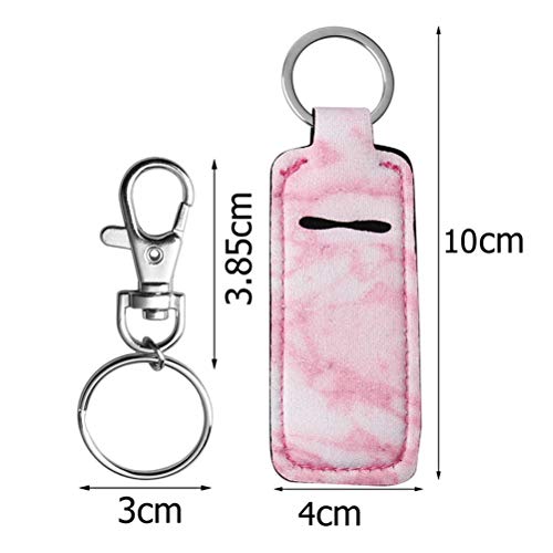 Pengxiaomei 3 Pcs Marble Chapsticks Holder for Lipstick, Lip Balm Gloss Holder, Valentine's Day Small Gift for Women Stocking Stuffers(Pink, Blue, Grey)