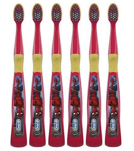 Oral-B Kids Spider Man Toothbrush for Little Children Ages 3+ Years Old, Extra Soft, Pack of 6