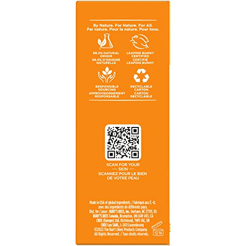 Burt's Bees Vitamin C Turmeric Face Serum, Brightens Skin & Visibly Reduces Dark Spots, Fine Lines & Wrinkles, Naturally Hydrating, Lightweight - Brightening Booster Serum (1 oz)