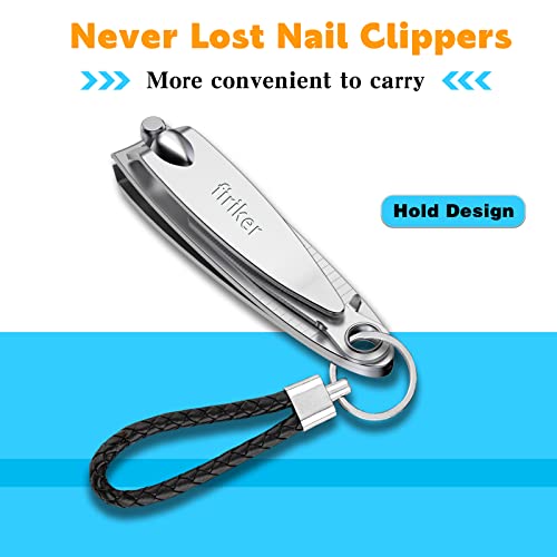 firiKer Nail Clipper Set,Premium Stainless Steel Fingernail and Toenail Clipper Cutters, Fingernail Clipper Cutters Sets with Nail File Sharp,Effortless Stainless Steel Nail Clippers for Men & Women