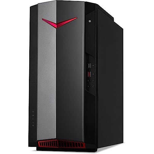 acer Nitro 50 Gaming Desktop Computer | 12th Generation Intel Hexa-Core i5-12400F (Beats i7-10700F) | 32GB DDR4 2TB SSD | Nvidia GeForce GTX 1650 4GB Graphic | USB-C DVI Win11 Black + HDMI Cable