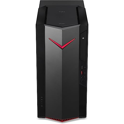 acer Nitro 50 Gaming Desktop Computer | 12th Generation Intel Hexa-Core i5-12400F (Beats i7-10700F) | 32GB DDR4 2TB SSD | Nvidia GeForce GTX 1650 4GB Graphic | USB-C DVI Win11 Black + HDMI Cable