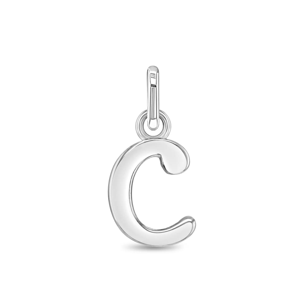 925 Sterling Silver Initial Letter "c" Name Charms For Girls and Teens Bracelets - Cute Letter Charms For Young Girls Everyday Charm Bracelets - Small Charm for Little Girl With Letter C Initial