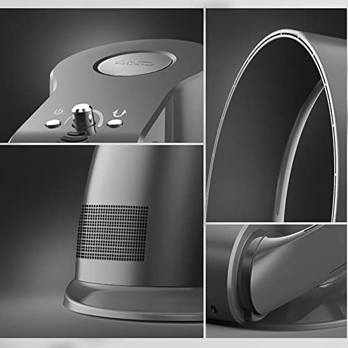 Wall Mounted Bladeless Desk Fan-Metal,3-Speed Office/Bedrooms Floor Fan,with Remote Control/Timer,Quiet Cooling Air Industrial Electrical Fan(Silver/Black/White)