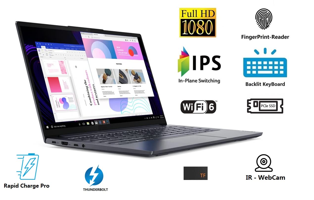 Lenovo IdeaPad Premium Slim 7i: 14" FHD IPS Display Laptop | 11th Gen Intel Core i7-1165G7 | 16GB RAM | 512GB SSD | Backlit-KYB | FP-Reader | WiFi-6 | Thunderbolt | IR-Webcam | Windows 10 | TF