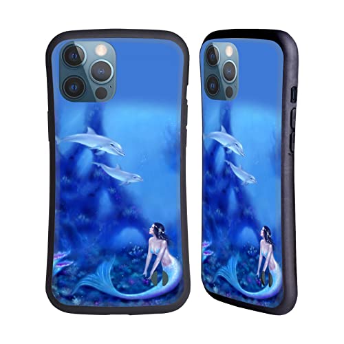 Head Case Designs Officially Licensed Rachel Anderson Mermaid and Dolphins Art Hybrid Case Compatible with Apple iPhone 13 Pro Max