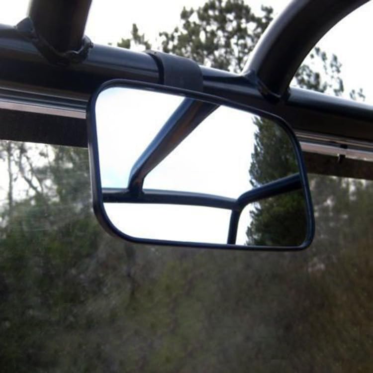 ZBGUN 1 PC Car Reversing Rearview Mirror, 4.5" x 8" 360° Adjustable Auxiliary Spherical Mirror, 1.5"/1.75"/2" Mounting Angle Universal Mounting Accessories, Suitable for Most Cars, ATVs, UTVs (Black)