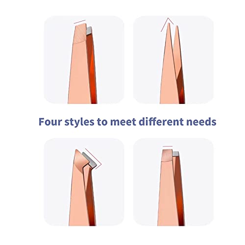Tweezers for Eyebrows Pointed Precision Tweezers for Eyebrows & Ingrown Hair Removal-Blackhead and Splinter Tweezer with Sharp Needle Nose Point… (Angled(1pc), Blue-Purple)