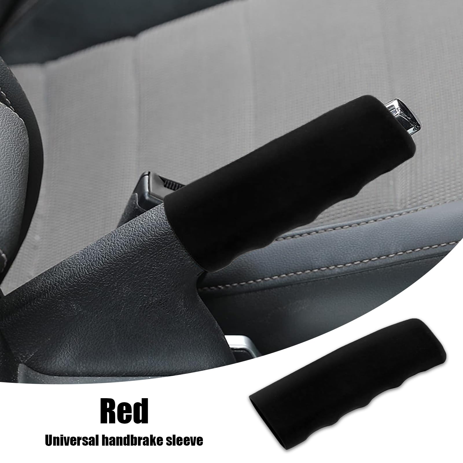 QODOLSI 1 PC Car Handbrake Handle Cover, 4.8" x 1.65" x 1.41" Silicone Wavy Anti-slip Parking Brake Covers, Universal Protective Accessories, Compatible with Cars, Trucks, Vans, SUVs (Black)