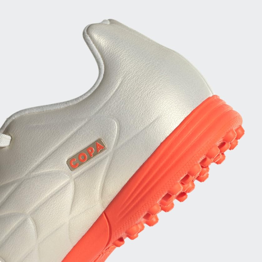 adidas Copa Pure.3 Turf Football Shoe, Off White/Team Solar Orange/Off White, 13.5 US Unisex Little Kid