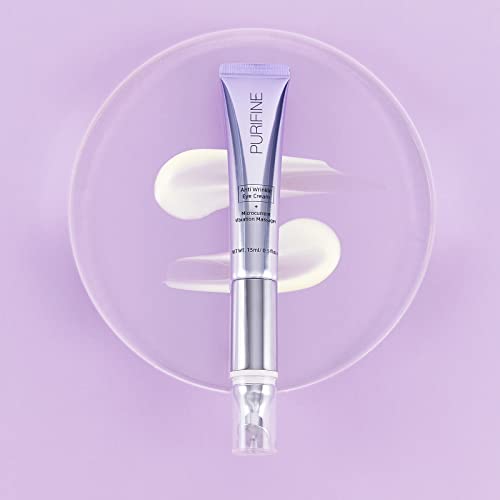 purifine Eye Cream for Wrinkles and Fine Lines Microcurrent Massage Anti-wrinkle Eye Cream Anti Aging 0.5 fl oz