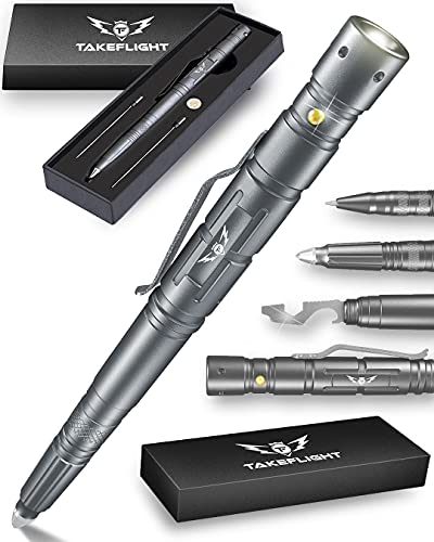 Tactical Pen Gifts for Men – Fathers Day Gift for Dad | LED Tactical Flashlight Multitool for EDC Gear – Cool Gadgets, Tactical Gear, Military Gear, Groomsmen Gifts for Men that Have Everything