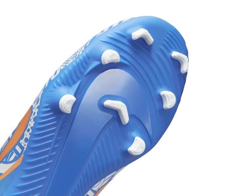 Nike Kids' Mercurial Superfly 9 Club CR7 MG Soccer Cleats, White/Concord/Medium Blue/Metallic Copper, 5.5 Big Kid