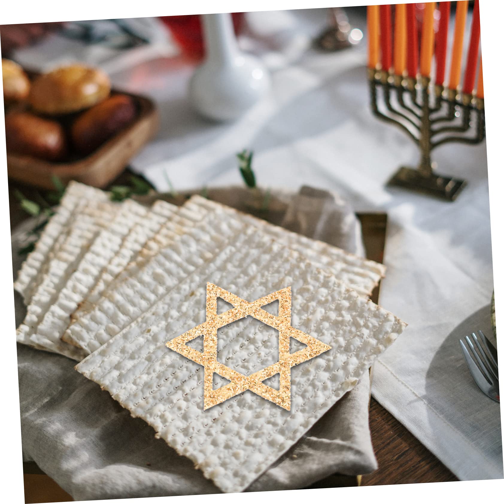 NOLITOY Party Table Decor 150 Pcs Hanukkah Decoration Accessories Christmas Non-woven Fabric Star Sequins