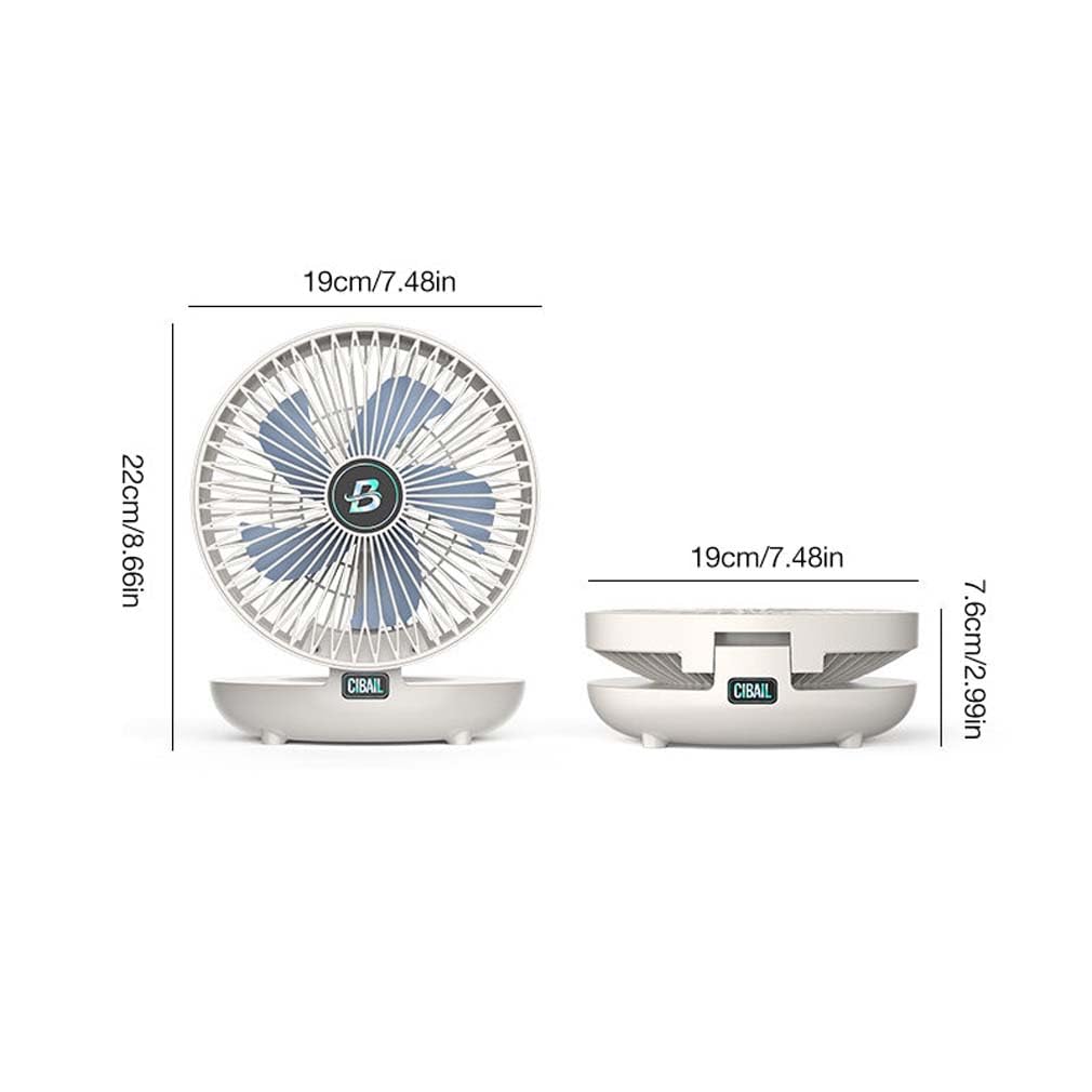 Foldable Air Circulation Fan, Portable Mini Fan, Household Dual-use Kitchen Fan, Wall-mounted desktop fan, Table Air Circulator Fan, Personal Fan, Ultra Quiet Small Table Fan, Office Desk fan (White)