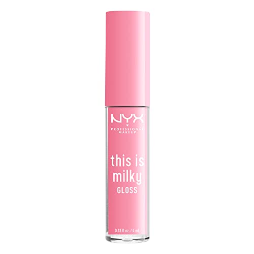 NYX PROFESSIONAL MAKEUP This Is Milky Gloss, Vegan Lip Gloss, 12 Hour Hydration - Milk It Pink (Sheer Baby Pink)