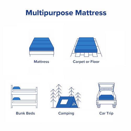 Olee Sleep Tri-Folding Antibacterial Memory Foam Mattress Topper, 4 Inch Copper Bamboo Gel Folding Mattress, Washable Cover, CertiPUR-US Certified, Soft, Grey, Single Size