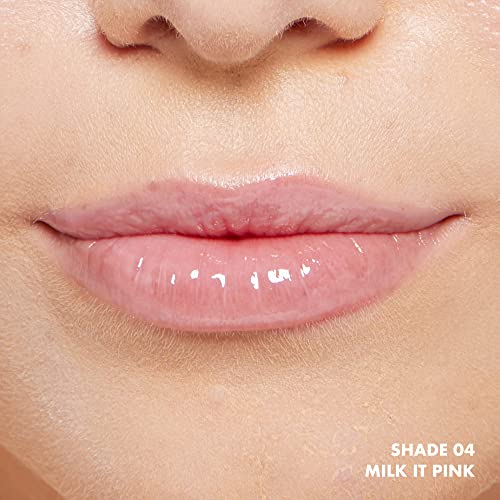 NYX PROFESSIONAL MAKEUP This Is Milky Gloss, Vegan Lip Gloss, 12 Hour Hydration - Milk It Pink (Sheer Baby Pink)