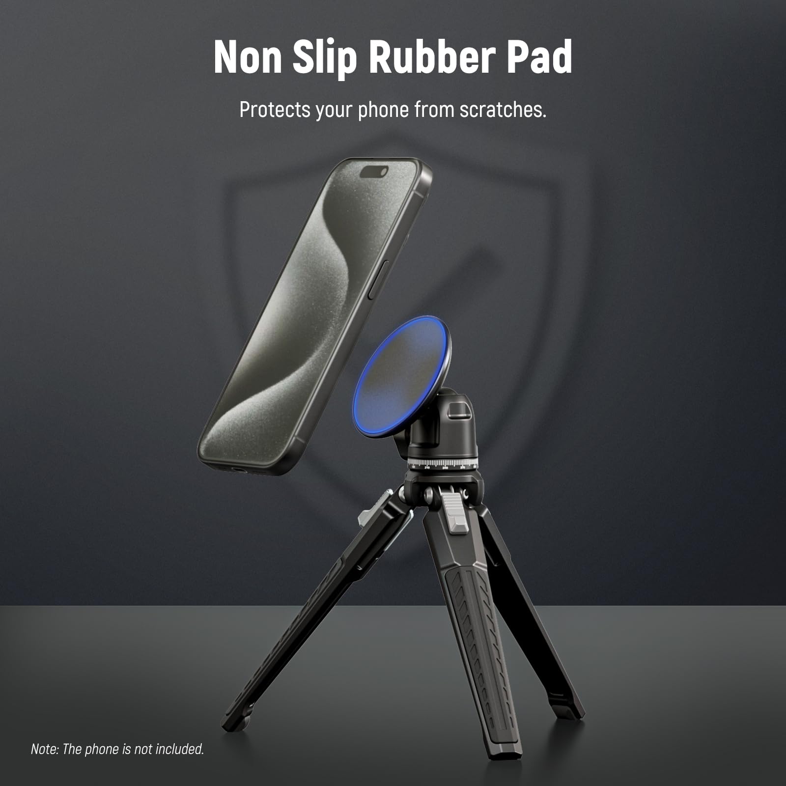 NEEWER Magnetic Desk Phone Tripod Set Compatible with MagSafe iPhone 16 15 Pro Max Plus 14 13 12 Series, Single Hand Grip Selfie Stick Metal Tabletop Mini Tripod with Ball Head, PA010+TP29