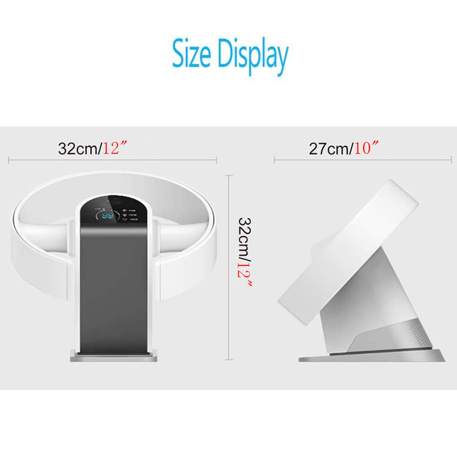 Desk Fan - Wall Mount Bladeless Fan Personal Cooling Fan, 12 Inch Table Fan, 9 Speeds, 90° Oscillating Quiet Floor Fan with Remote for Office, Bedroom