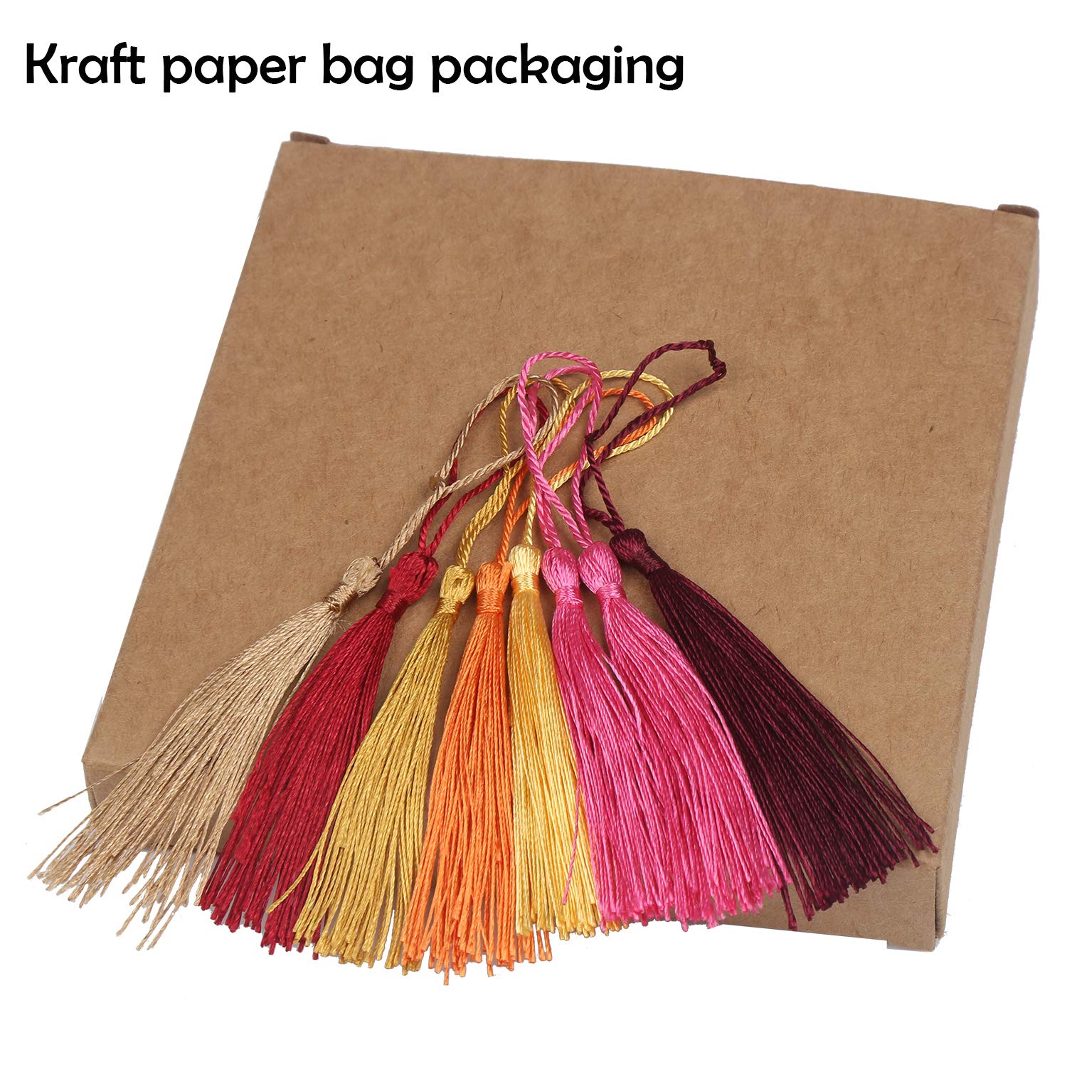 DIYASY 100 Pcs Bookmark Tassels,5 Inch Handmade Tassel 25 Colors Floss Tassels for Craft with Loops for Jewelry Making, Souvenir