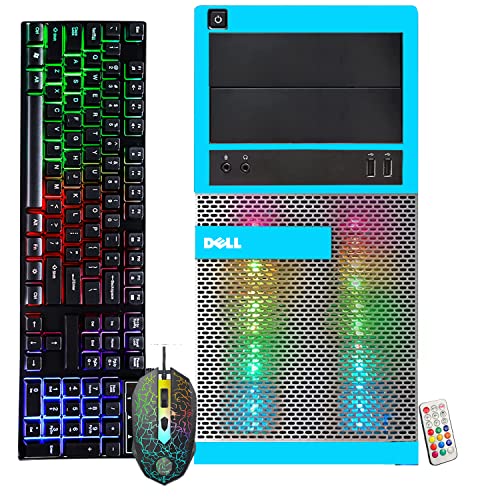 DELL Optiplex Tiny Mini Desktop PC, Intel Core i5, 16GB RAM, 512GB SSD with 24 inch Curved Monitor, AI Enabled RGB Keyboard Mouse, RGB Soundbar and Webcam Windows 11 Pro (Renewed)