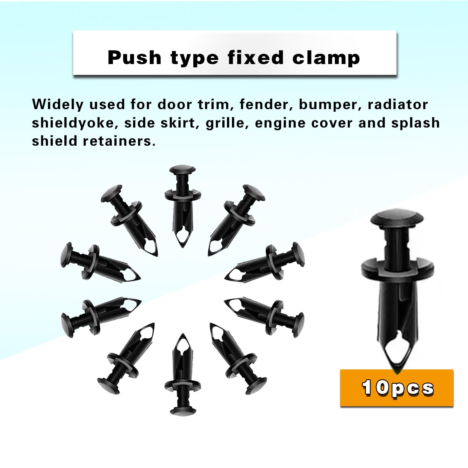 yvshy 35 PCS Car Engine Under Cover Splash Shield Guard Bolts, Bumper Fender Liner Push-Pull Fastening Rivet Clips, Metal U-Clip Retainers Kit, Universal Fastening Accessories for Most Cars (Black)
