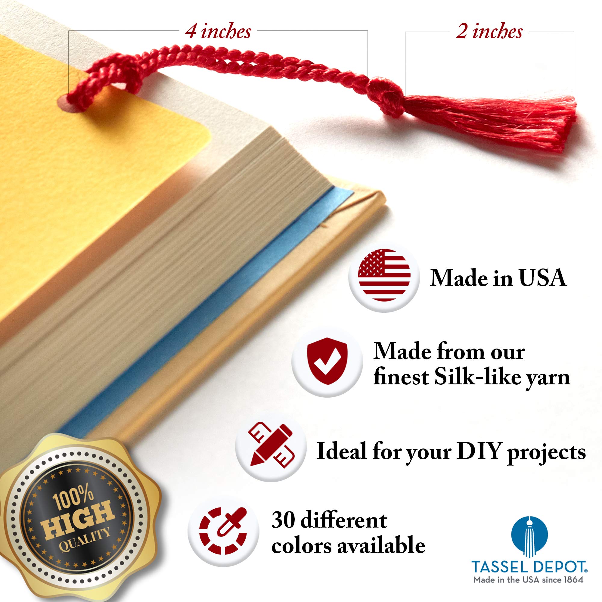 Tassel Depot 100 Floss Bookmark Tassels - Old Gold