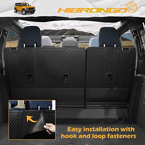 HIBRONGO Back Seat Covers Protector Back Rest Mat Compatible with 2021-2024 Ford Bronco 4 Door, Seat Folded Down Cargo Mat w/Lower Lips