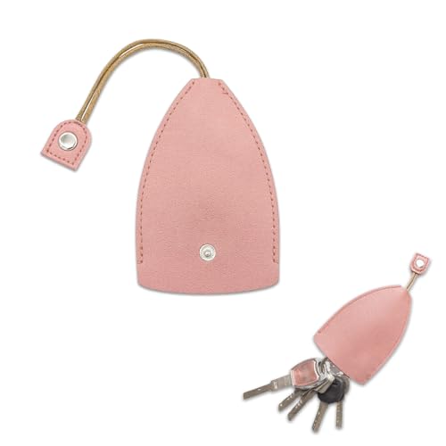 Hawyet 1 PC Car Key Protection Case, PU Leather Pull-Out Remote Control Storage Bag, Suitable for Most Car Models (Pink)