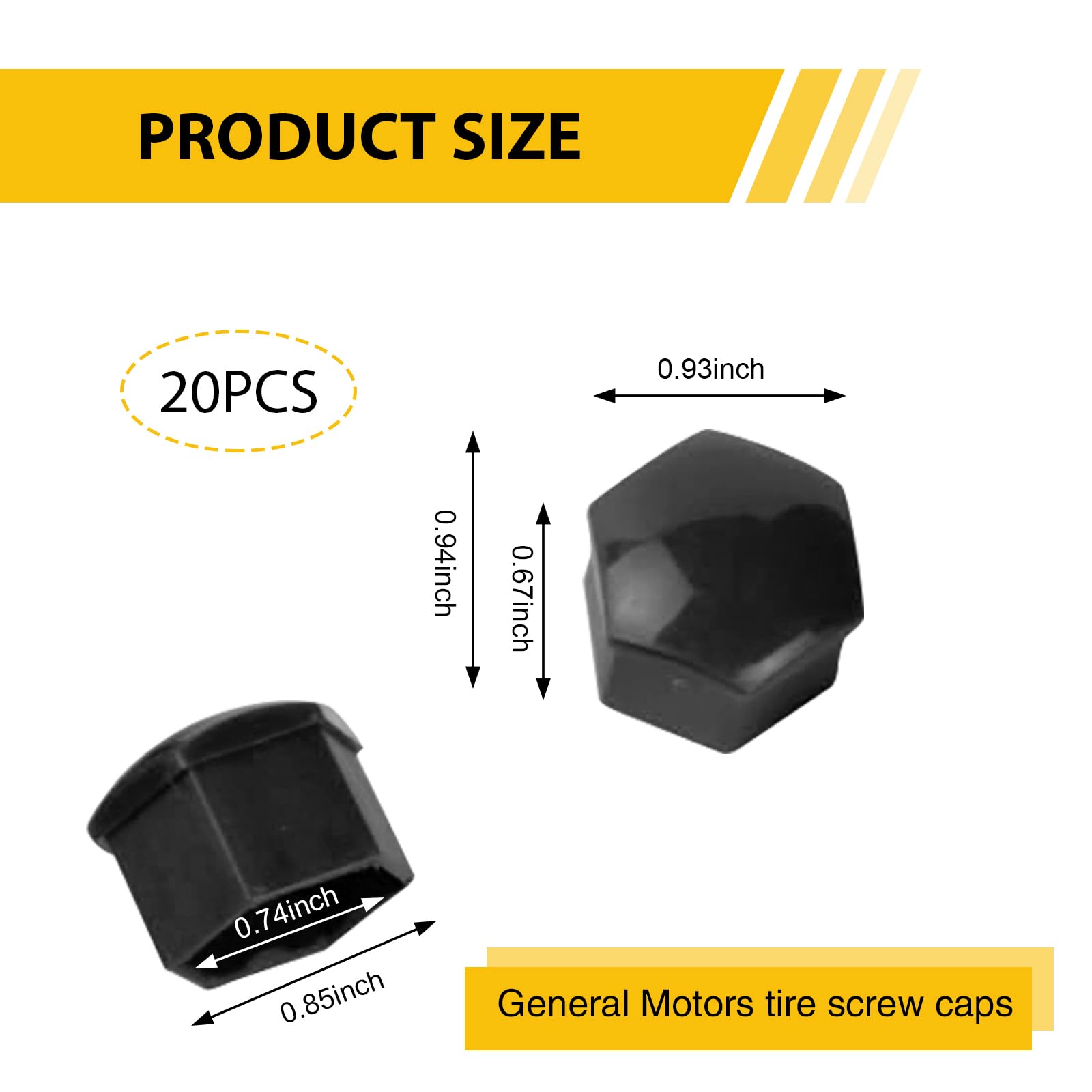 UGSHY 20 PCS Car Hub Protective Cap, 0.75"/19mm Plastic Nylon Anti-Rust Dustproof Tire Screw Cap with Extraction Clip, Anti-Theft Bolt Lug Nut Cover, Universal Decoration Accessories for Cars (Black)