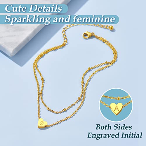 ChainsProMax Hotwife Anklet Initial Anklet Gold Plated Layered Letter C Ankle Bracelets for Women Gift