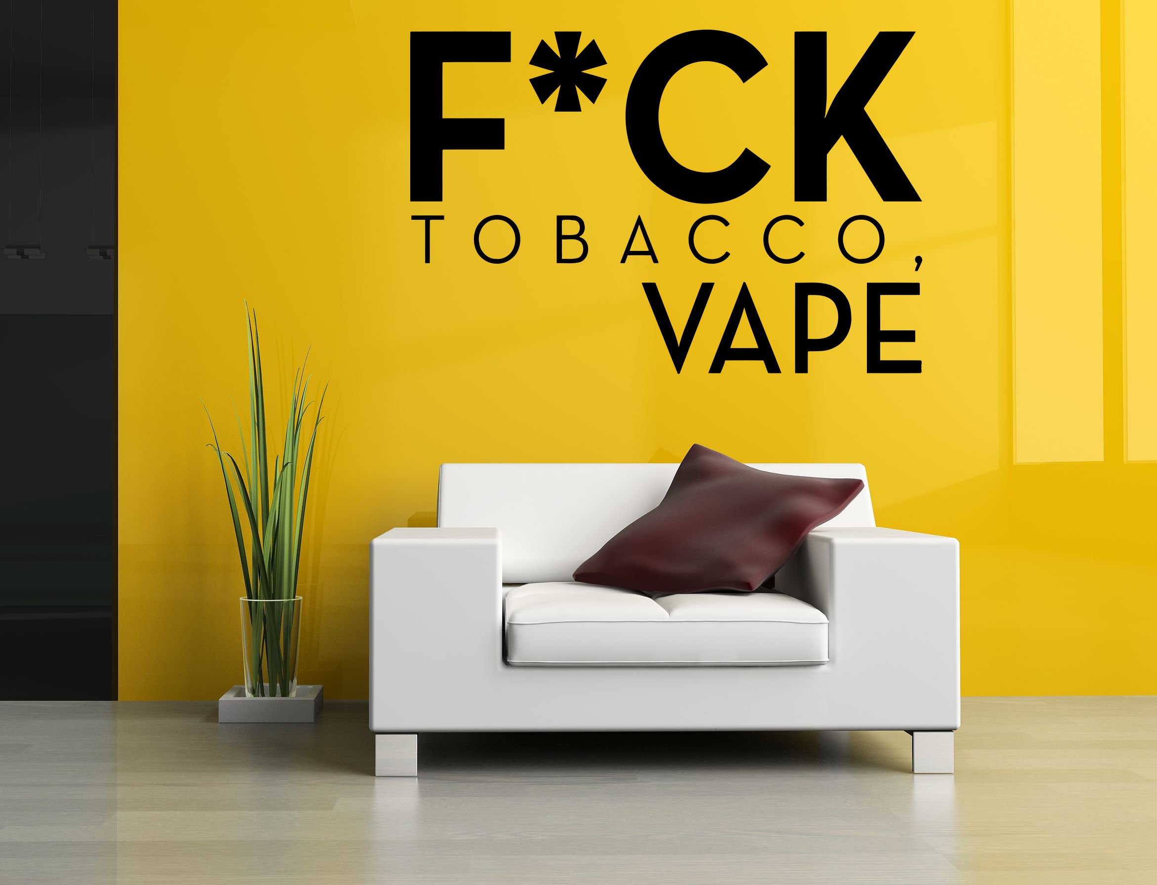 Wall Vinyl Sticker Decal Vaporizer F*ck Tobacco Quote Vape Pen Store Shop Smoke E Cigarettes Liquid Coil Indoor Outdoor Sign Logo SA731