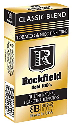 Tobacco Free Cigarette ALTERNATIVES - ROCKFIELD “Gold 100’S” - Tobacco Free - Nicotine Free - NITROSAMINE Free - Herbal Cigarette ALTERNATIVES