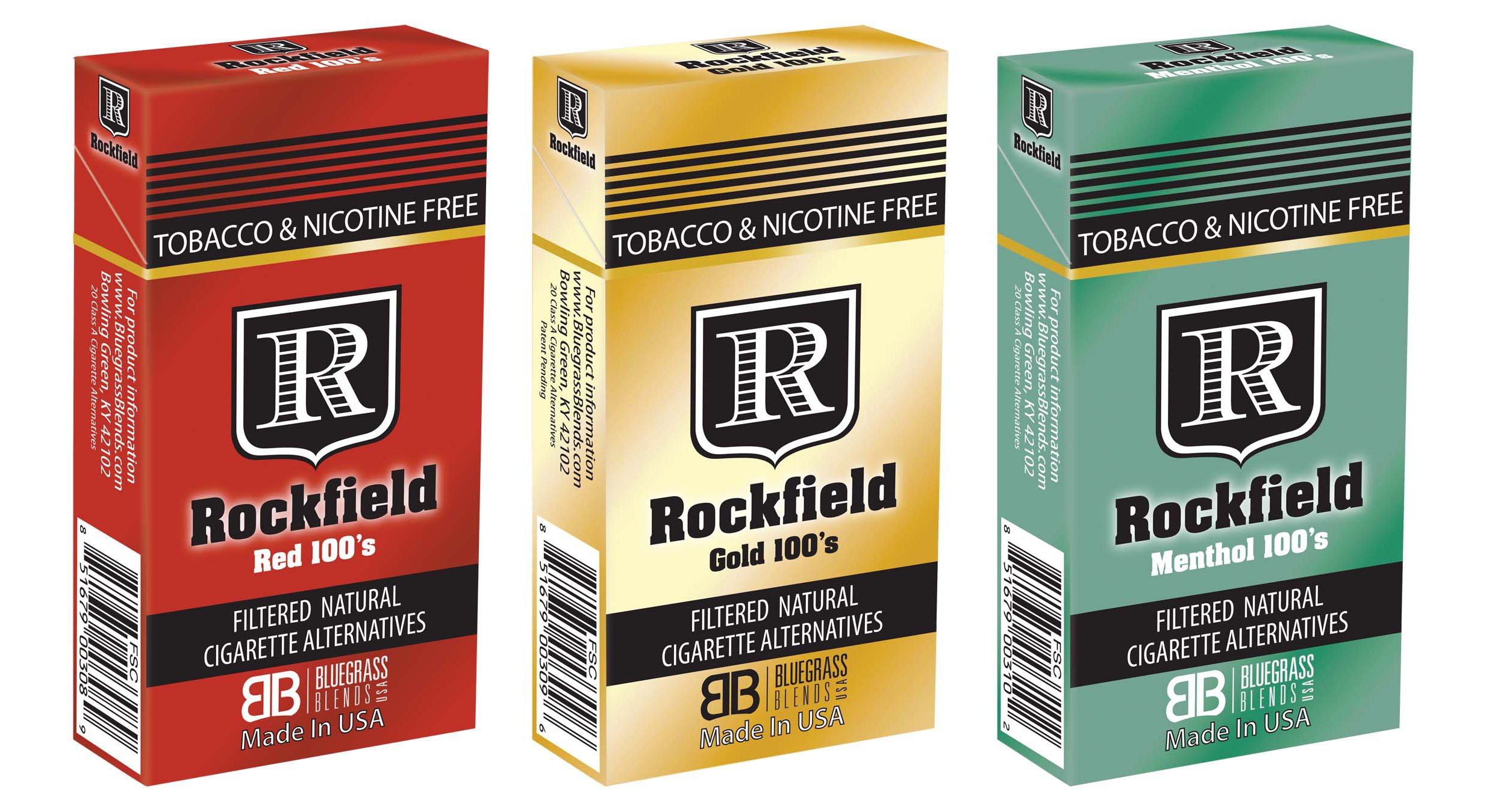 Tobacco Free Cigarette ALTERNATIVES - ROCKFIELD “Gold 100’S” - Tobacco Free - Nicotine Free - NITROSAMINE Free - Herbal Cigarette ALTERNATIVES