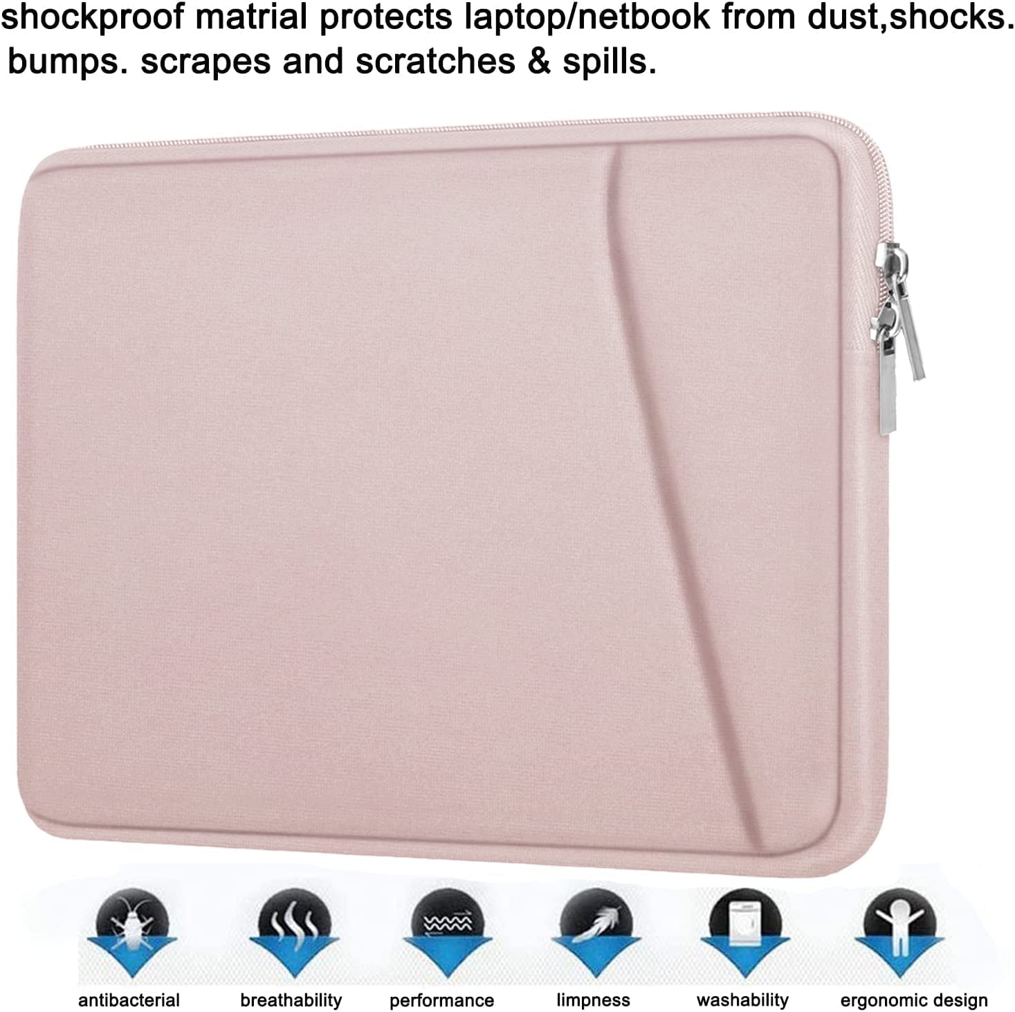Laptop Case 14 inch, Durable Carrying Sleeve Bag Shockproof Protective Case Cover, Handbags Briefcase Laptop Bag Compatible with 14" MacBook Air/Pro HP Asus Lenovo Notebook Computer, Pink