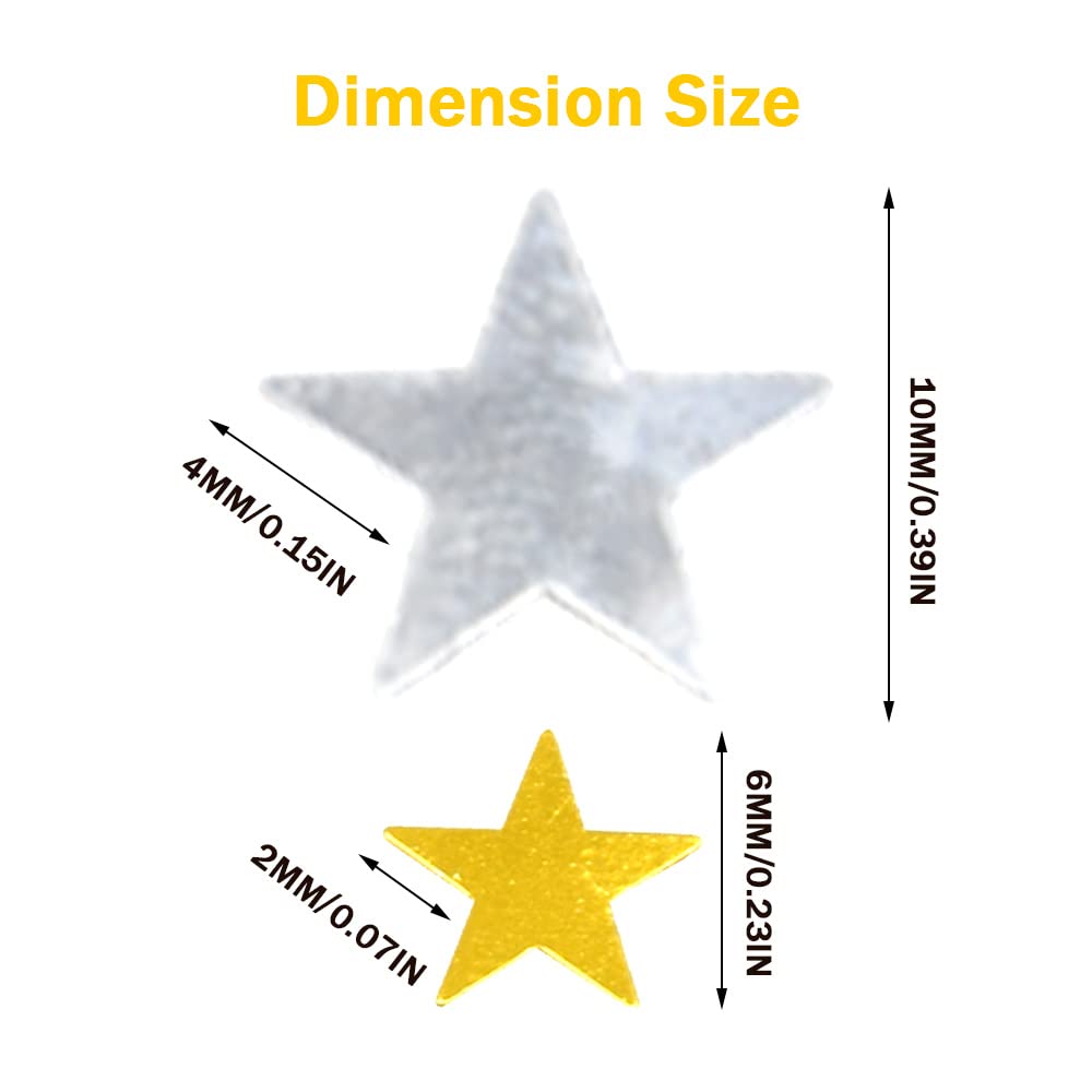 Ruidee 60g Star Confetti Metallic Foil Stars Table Confetti Metallic Foil Stars Sequin for Halloween Birthday Wedding Festival Party DIY(Gold/Silver)