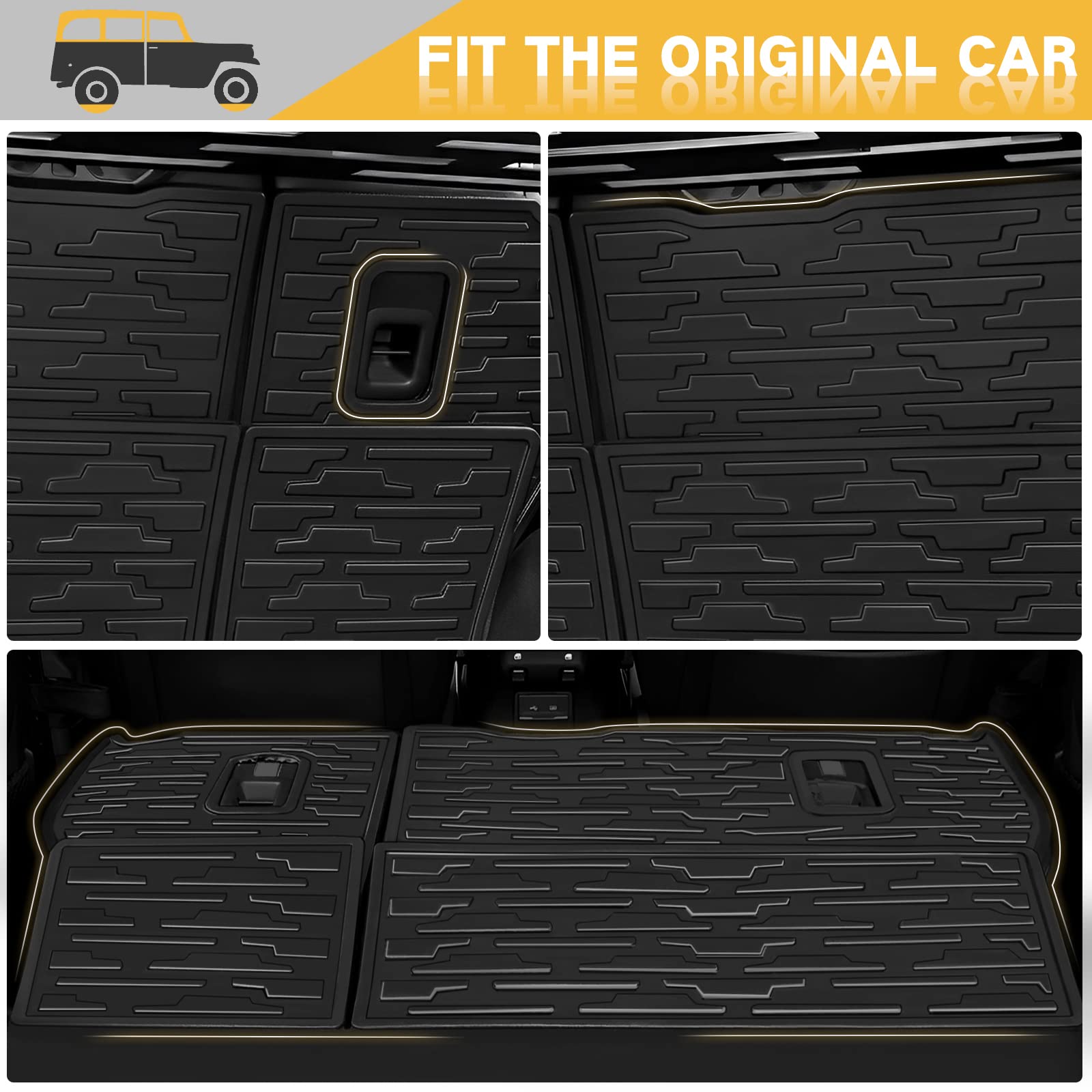 Utiiy Seat Back Cover Fit for 2018-2024 Jeep Wrangler JL Unlimited 4X4 Rear Cargo Mat with Subwoofer Seat Back Protector Backrest Mat Cover for Jeep Wrangler JL 4 Door Accessories(Backrest Mats)