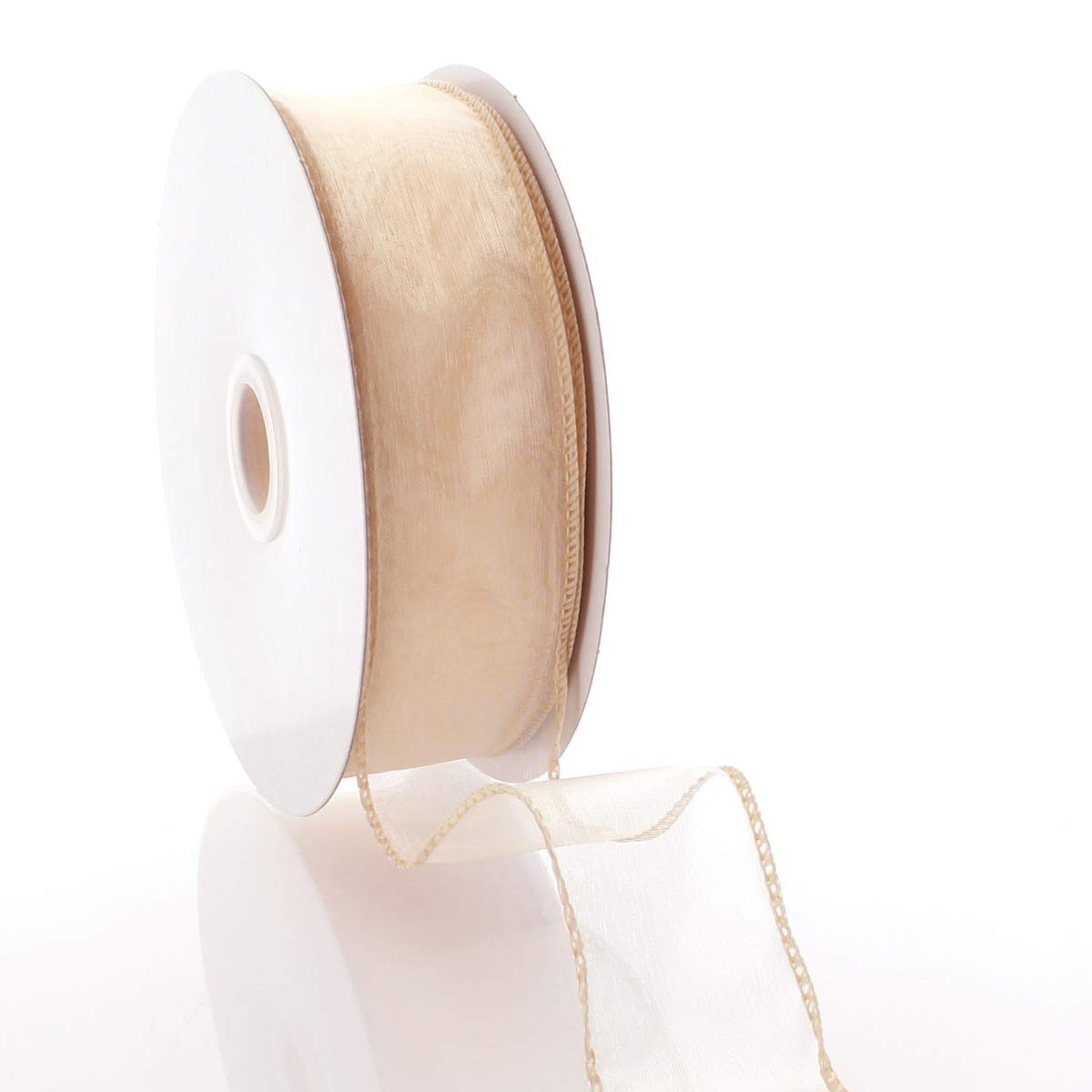 Ribbon Traditions 1.5" Wired Sheer Organza Ribbon Emerald Green 10 Yards
