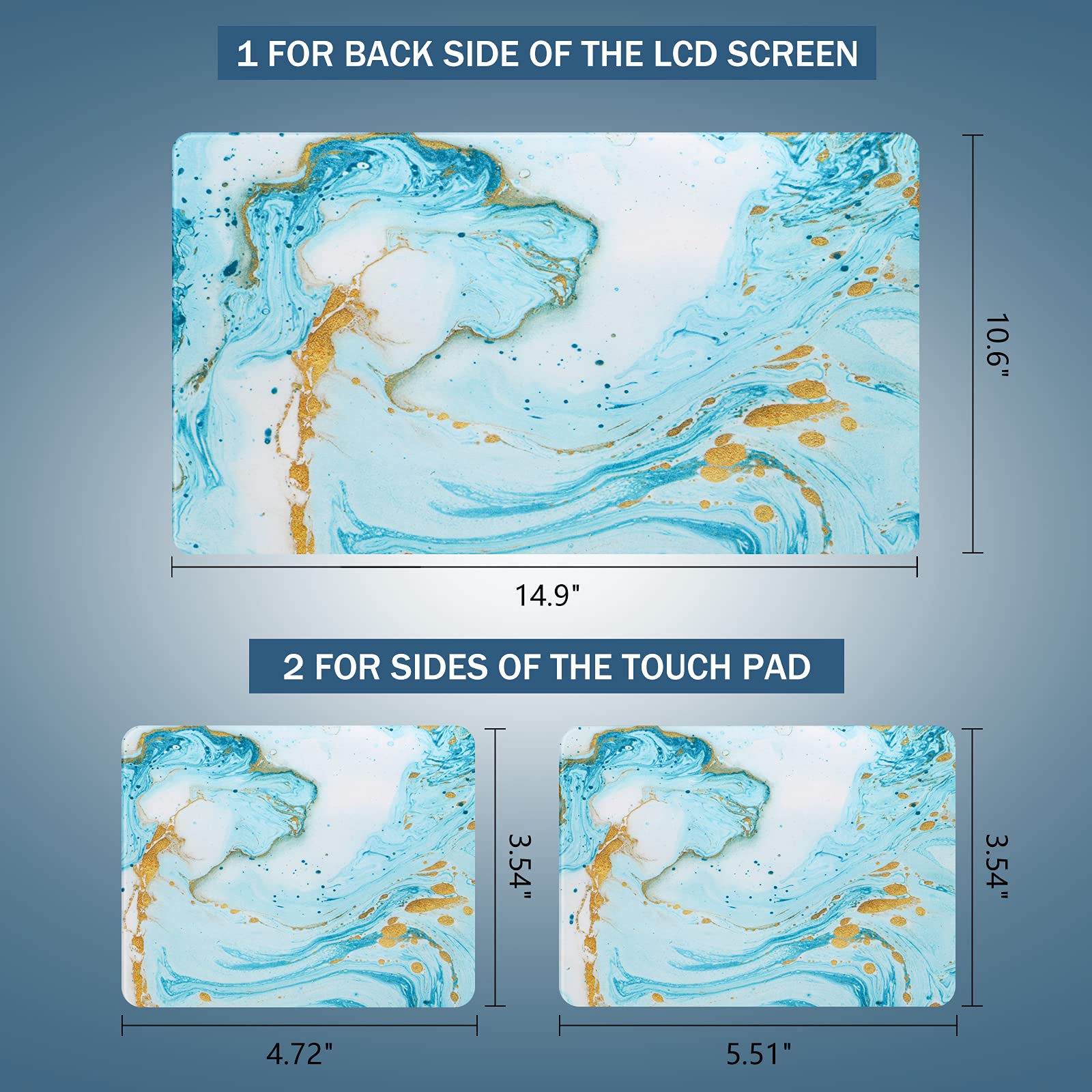 Vast Ocean Laptop Skin Sticker 15.6 Inches Personalized Universal 12.1 13 13.3 14 15 15.4 Inches Netbook Skin Sticker Reusable Notebook PC Art Protector by AORTDES