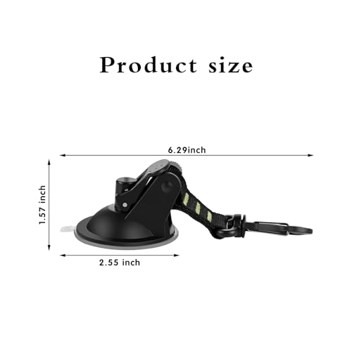 Crynod Pack-4 Heavy Duty Suction Cup Hooks, 7.0 Inches x 2.7 Inches Tent Hooks, Automobile Camping Tie Down Tarp Accessories, Universal for Most Cars, Trucks and Vans (Green)