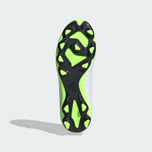 adidas Copa Pure.4 Firm Ground Sneaker, White/Core Black/Lucid Lemon, 3 US Unisex Little Kid