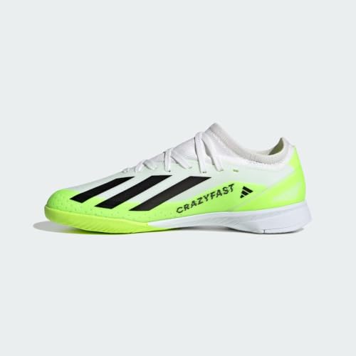 adidas Soccer X Crazyfast.3 Indoor (Little Kid/Big Kid) Footwear White/Core Black/Lucid Lemon 13.5 Little Kid M