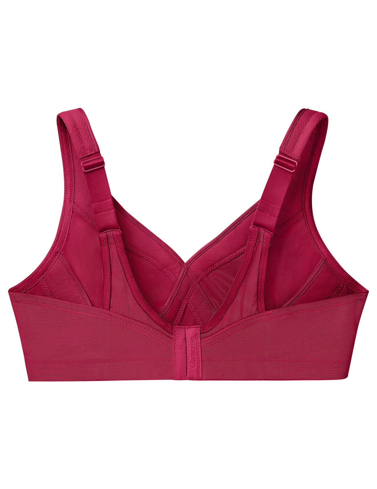 Glamorise Full Figure Plus Size MagicLift Seamless Sports Bra Wirefree #1006 Ruby Red